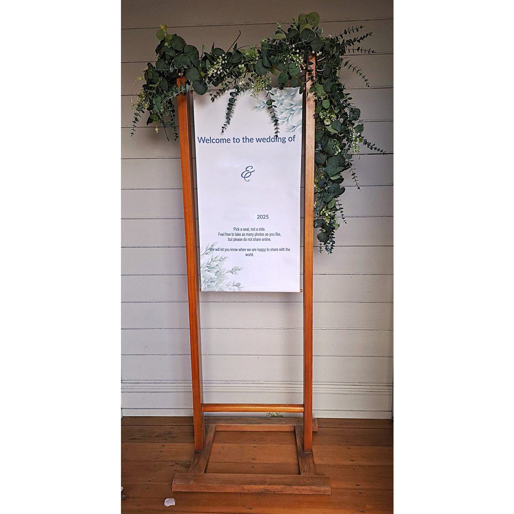 Wooden Signage Stand - strike a pose photobooth - Strike a Pose